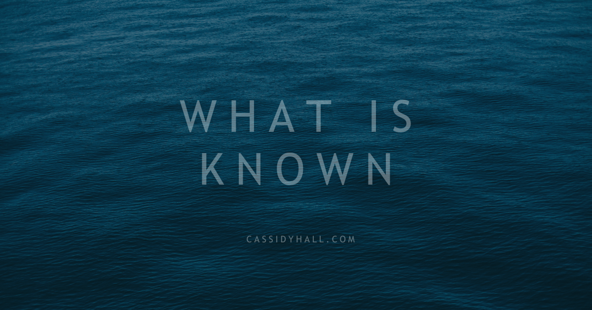 Chasing What Is Known – Dr. Cassidy Hall, DMin, MDiv, MTS, MA